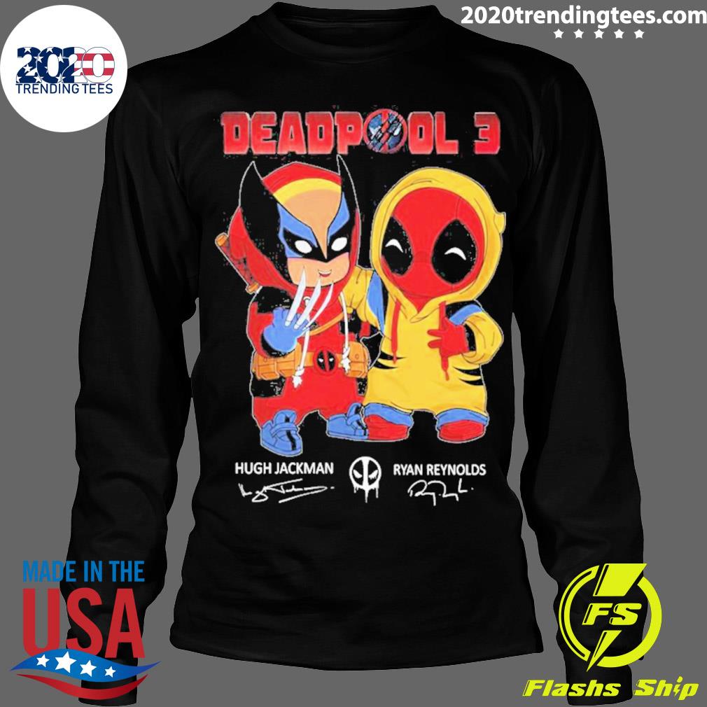 Official deadpool 3 Hugh Jackman And Ryan Reynolds Signatures T-shirt ...