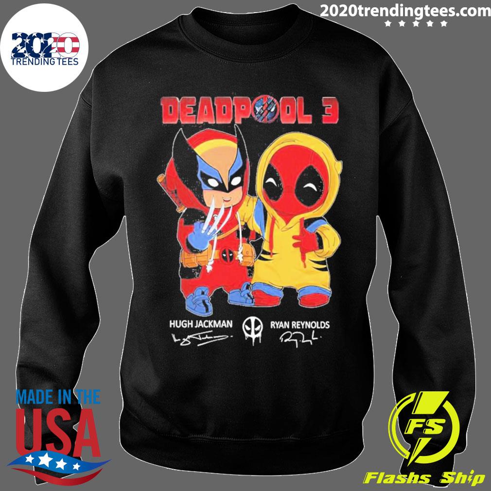 Official deadpool 3 Hugh Jackman And Ryan Reynolds Signatures T-shirt ...