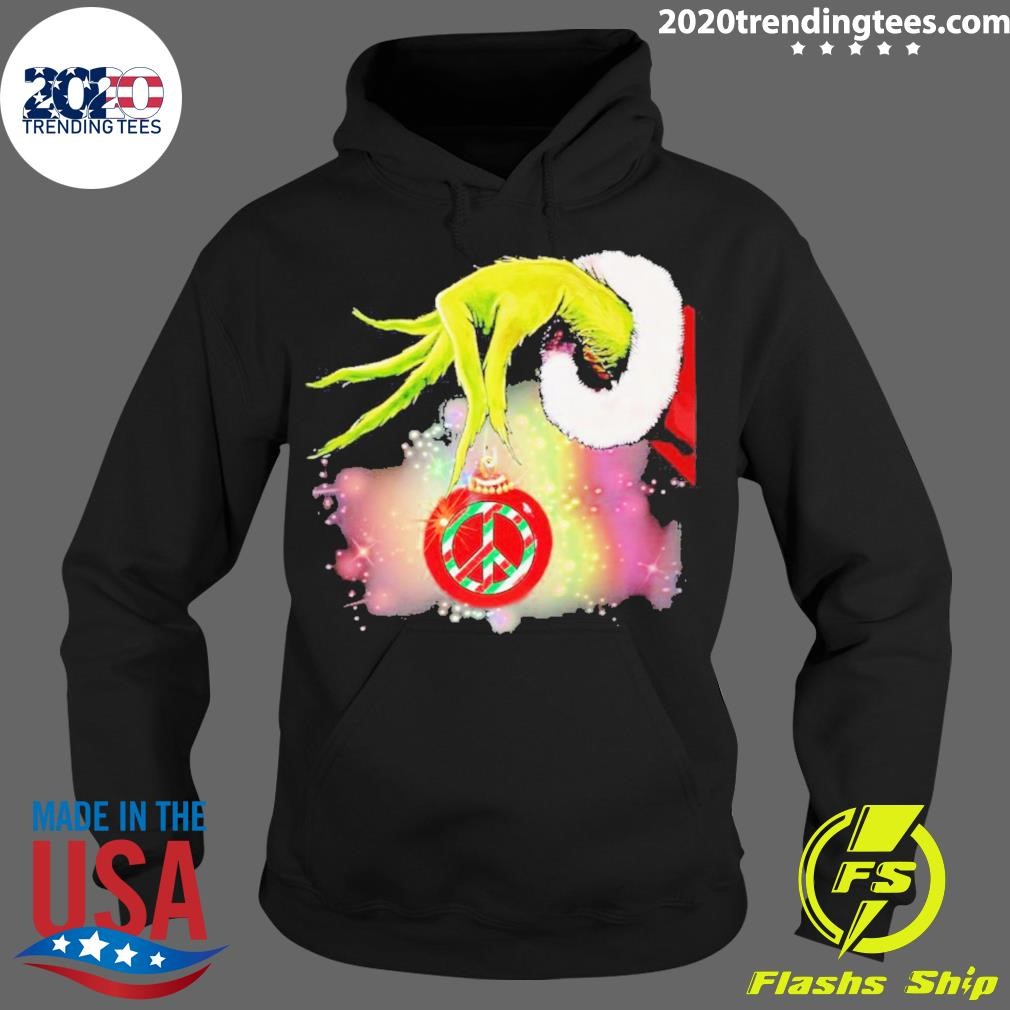 Original Grinch Santa Hug Ball Red Glossy Peace Merry Christmas T-shirt ...