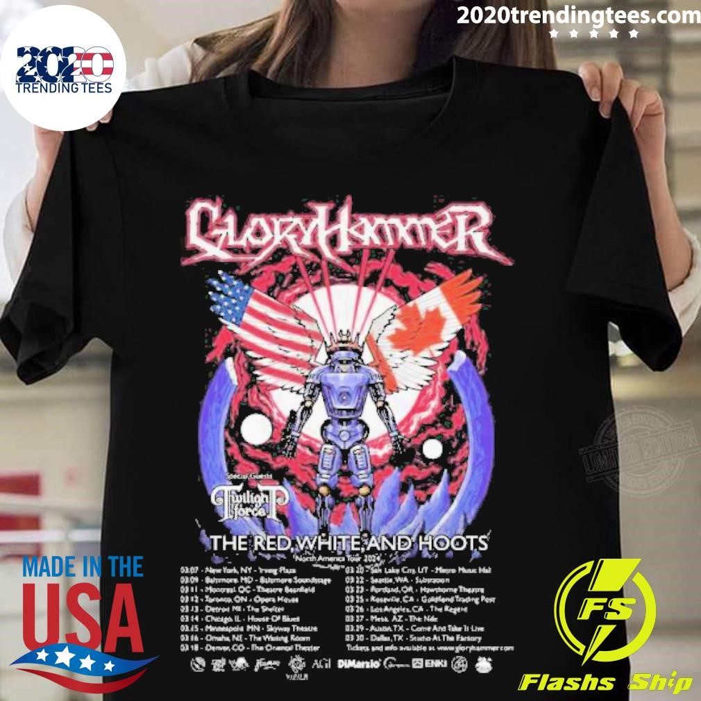Best Gloryhammer The Red White And Hoots US Tour 2024 T-shirt - 2020 Trending Tees